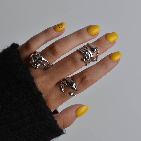 Stackable Irregular Rings | Liquid Metal Irregular Rings | Shop now ...